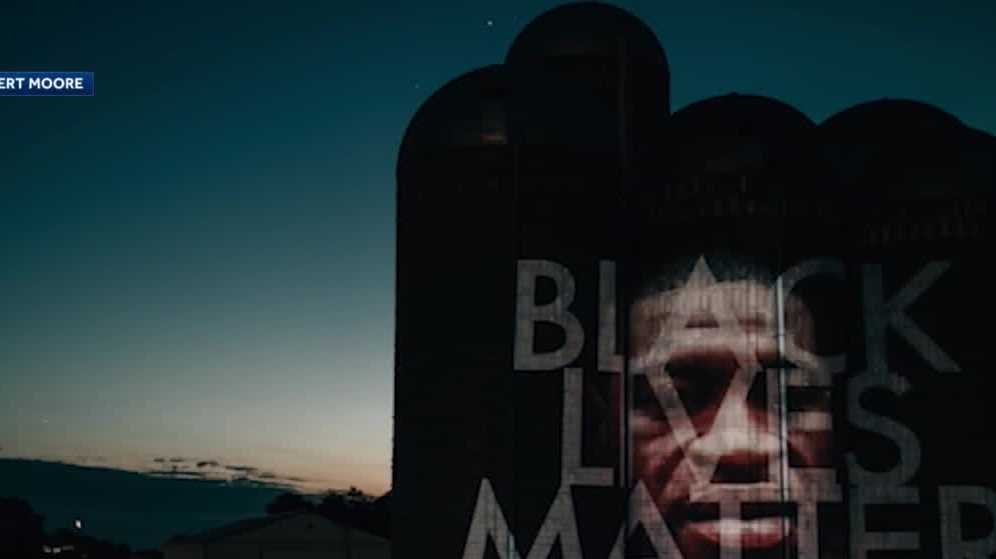 Protesting through projections: Iowa artist uses silos during BLM movement