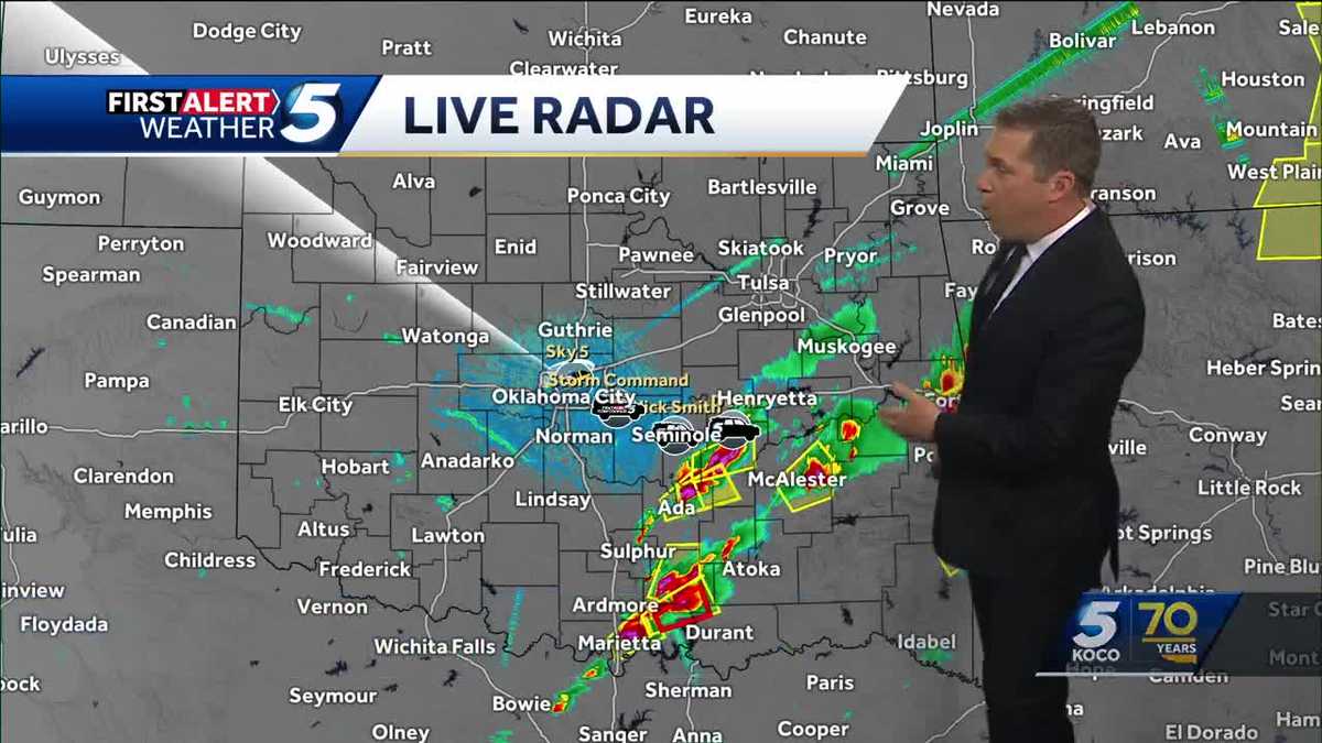 Severe storms bring large hail, high winds across Oklahoma