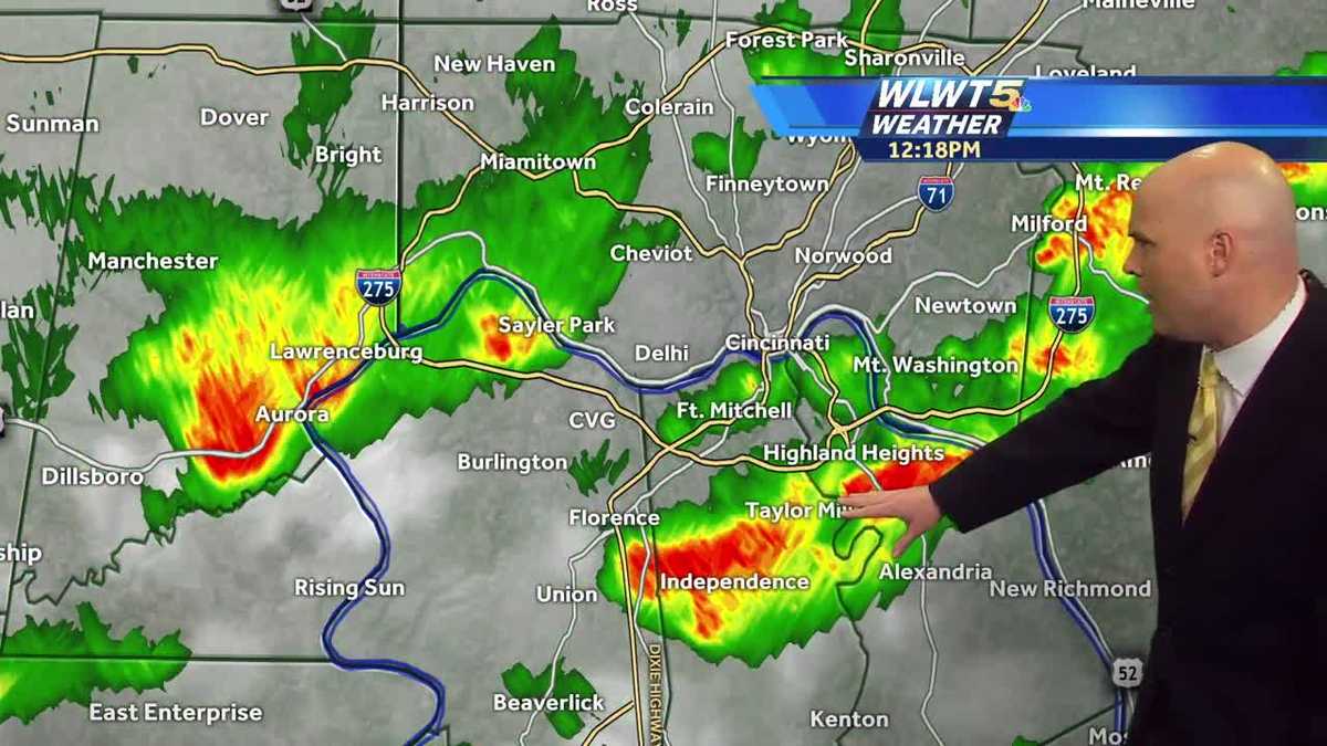 Heavy rain and storms build in through the afternoon
