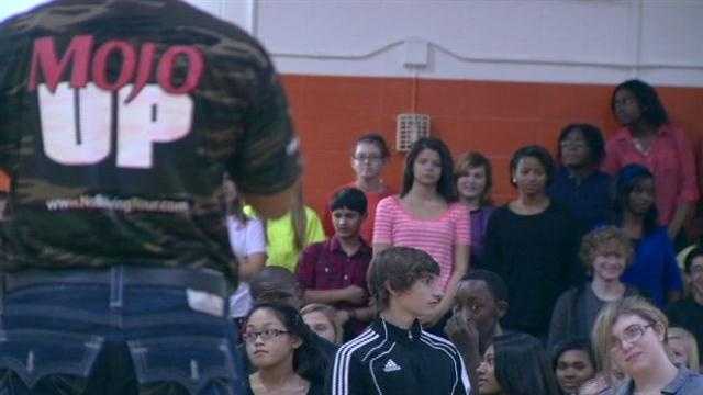 Mr. Mojo visits Eastern Tech High School students