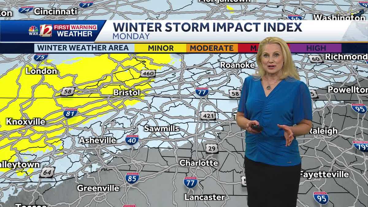 Sunday sun, Monday wintry mix/snow chances in North Carolina