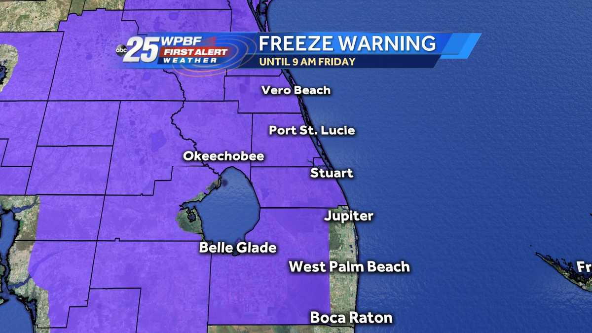 Parts of Florida under freeze warning