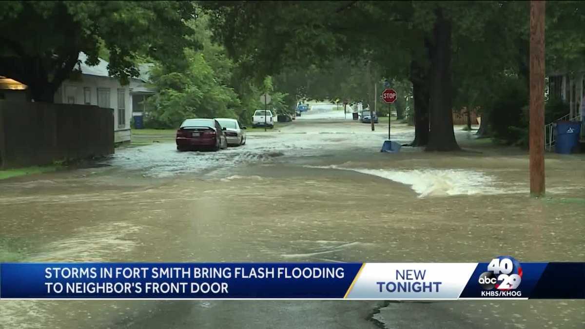 Storms in Fort Smith bring flash flooding to neighbor's front door