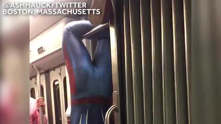 Friendly, neighborhood Spider-Man spotted hanging out in Boston