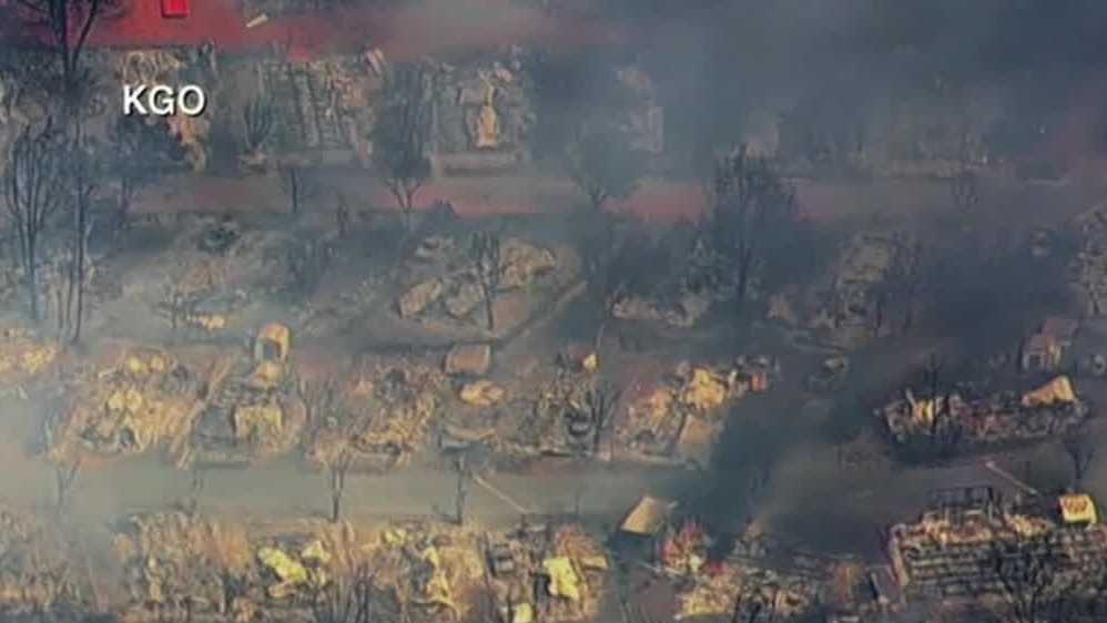 Cache Fire destroys dozens of mobile homes in Lake County