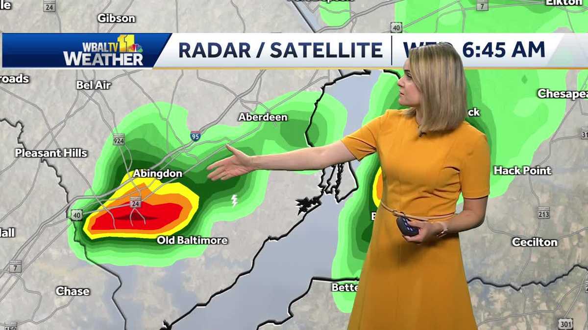 Early storms, becoming sunny and hot Wednesday