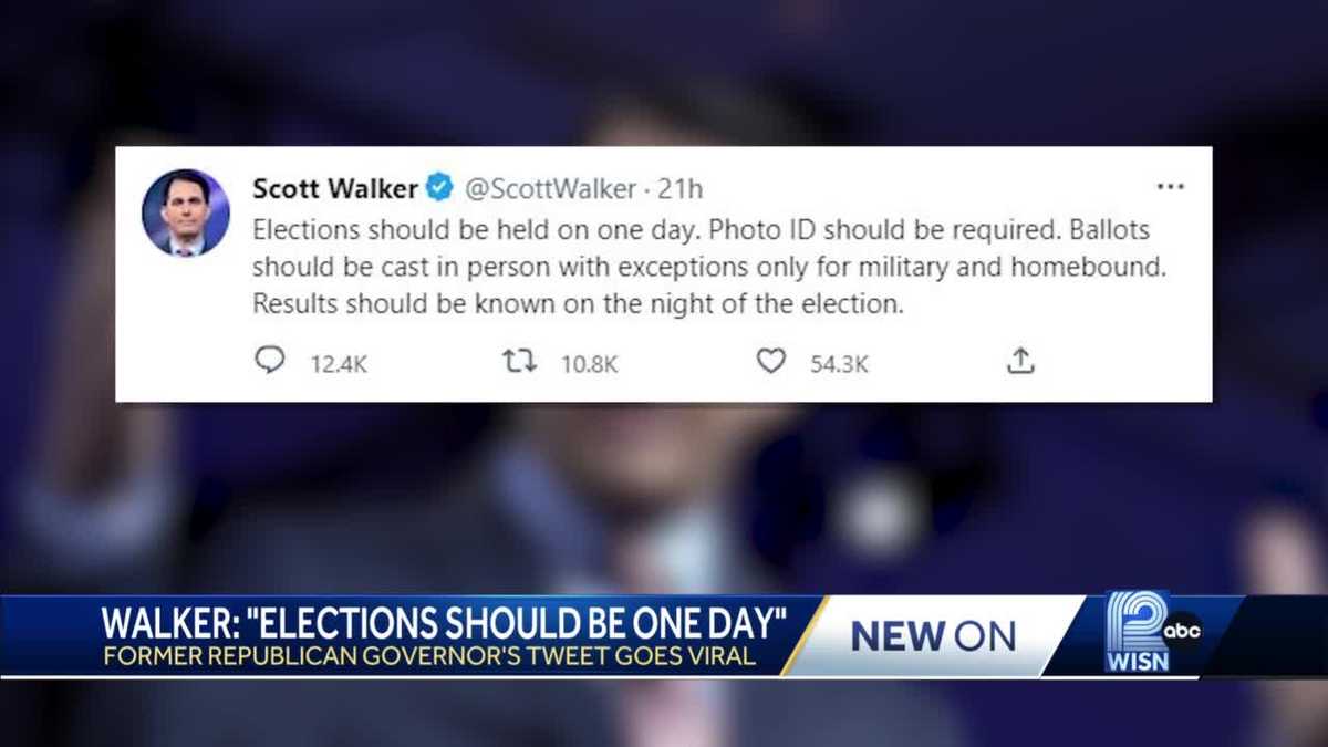 Scott Walker: 'Elections should be held on one day' and in-person
