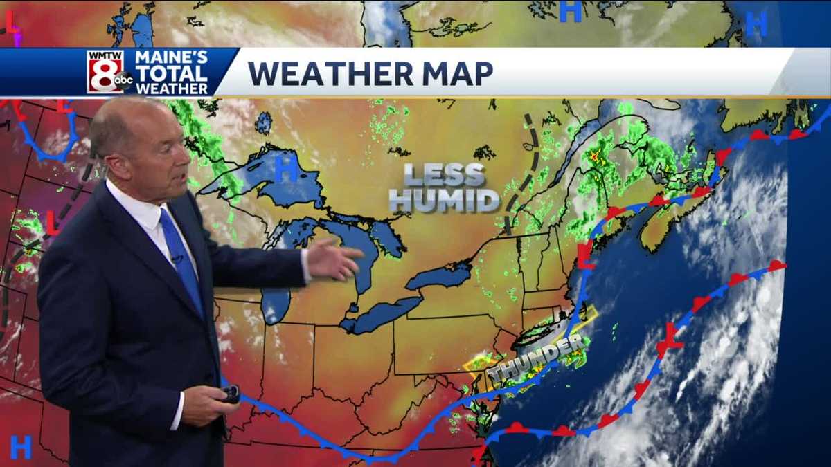 Noticeably less humid on Thursday