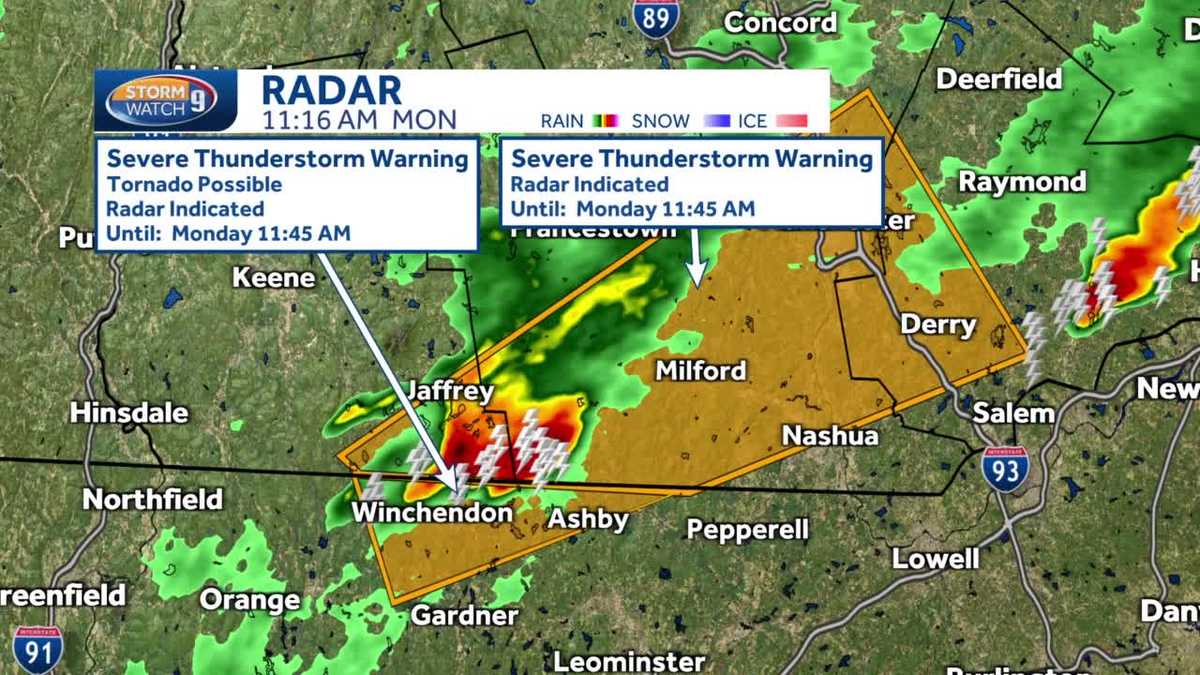 NH forecast video: Severe thunderstorm warning issued