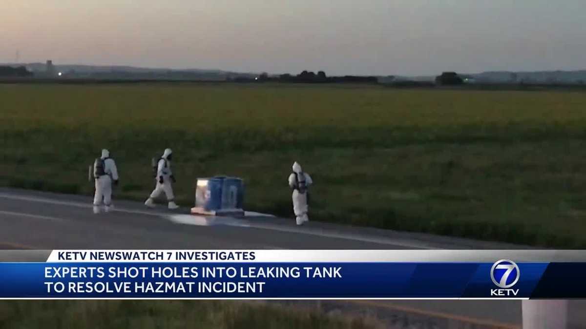 Experts shot holes into leaking tank to resolve hazmat incident