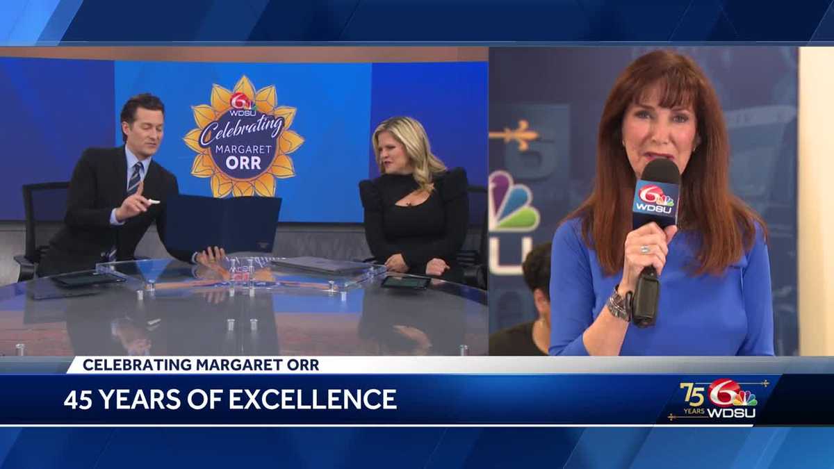 Louisiana Senate Margaret Orr with a proclamation 45-year career