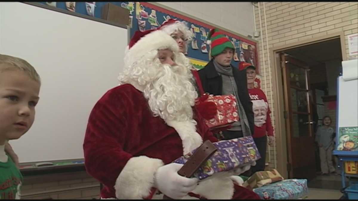 Santa Claus visits Frayser Elementary students Friday
