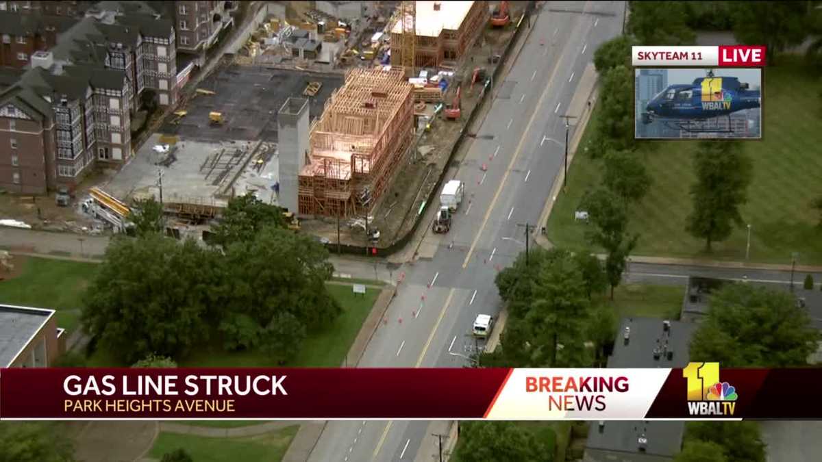 Emergency crews respond to gas main rupture in Park Heights