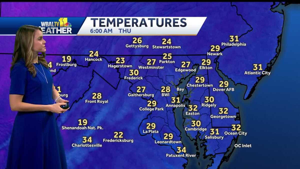 Sunny, low 40s Thursday