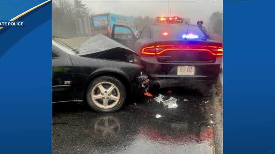 Car crashes into state troopers helping driver in breakdown lane in Bow NH
