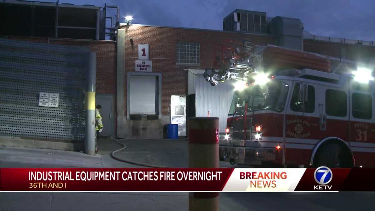 Industrial equipment catches fire at meat packing plant