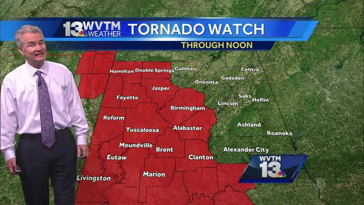 Much of central Alabama under tornado watch