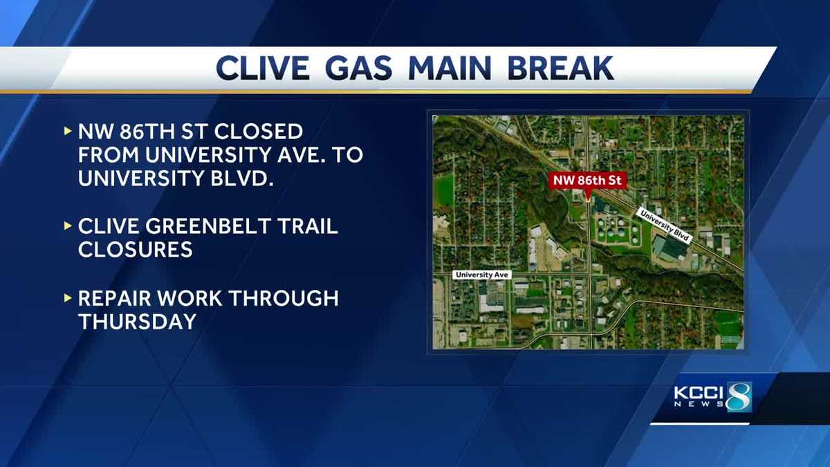Gas main break in Clive stabilized