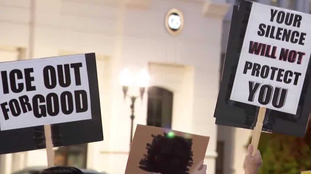 Protesters gather in downtown Orlando to demand ICE's removal