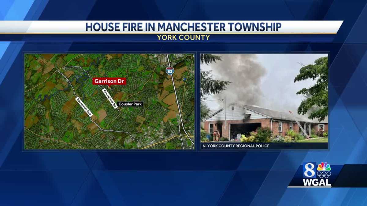 Firefighters battle house fire in York County, Pa.