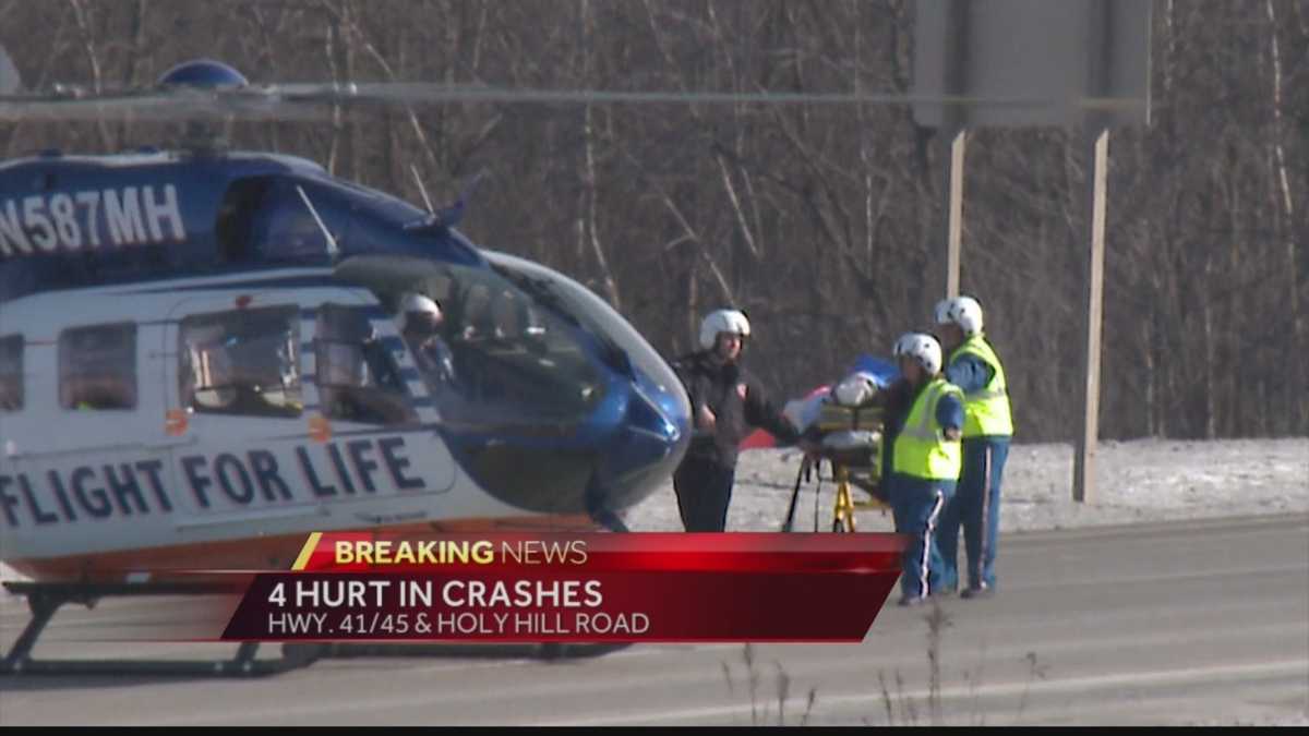 Four hurt in Highway 41/45 crash