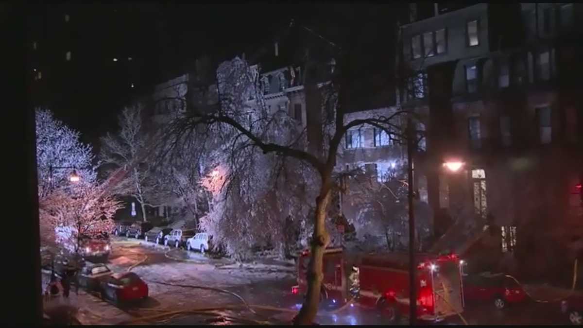 Nearly 10 hours later, massive Beacon Street fire continues to burn