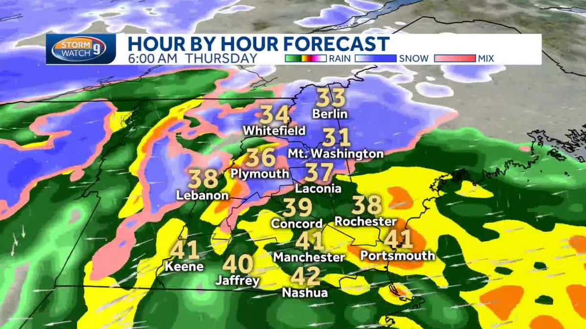 Hour-by-hour timeline: Track rain-mix-snow line for storm