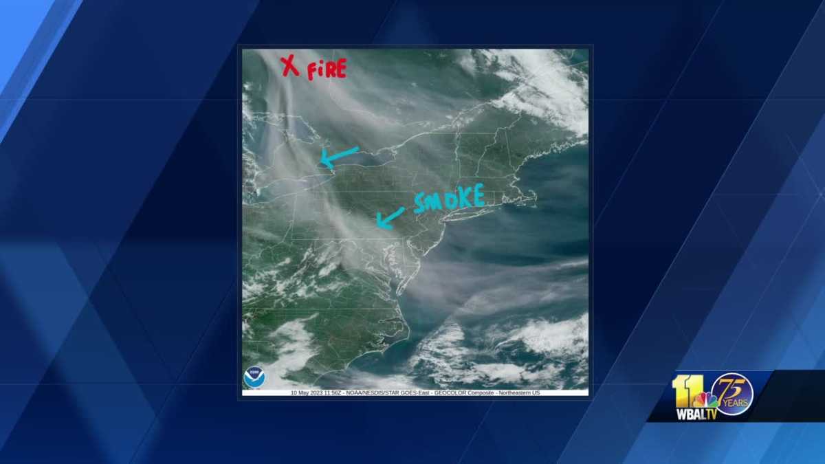 Weather Talk: Smoke noticed in Baltimore carried from large fire
