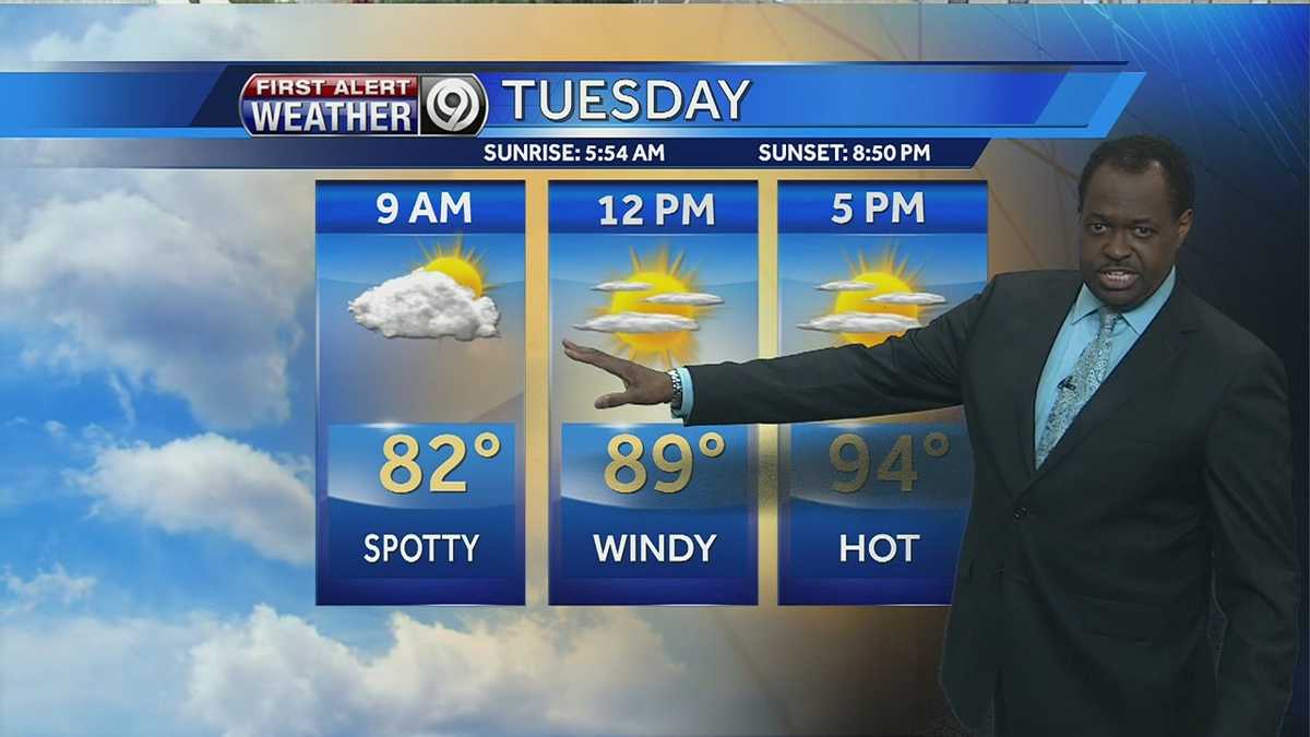 Get ready for a warm, windy Tuesday