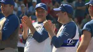 Priests take part in baseball game