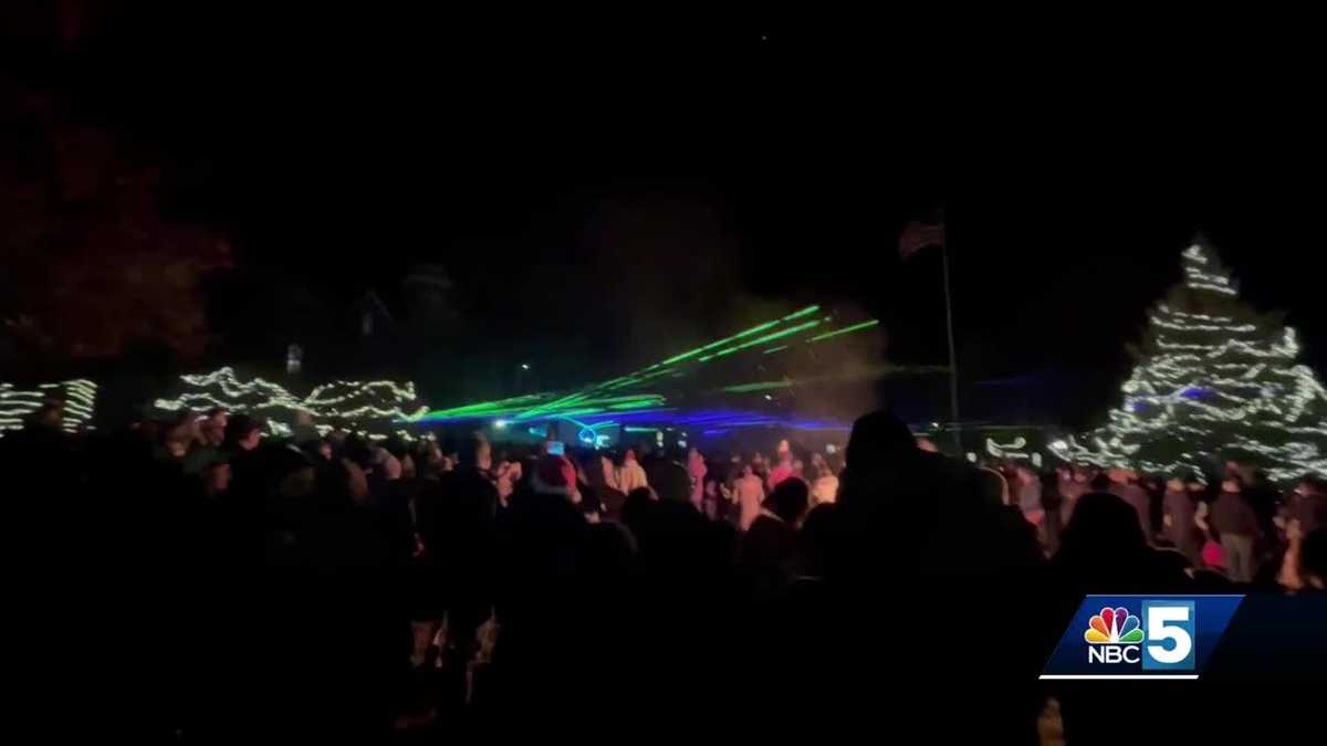 Laser show and Christmas tree lighting in St. Albans