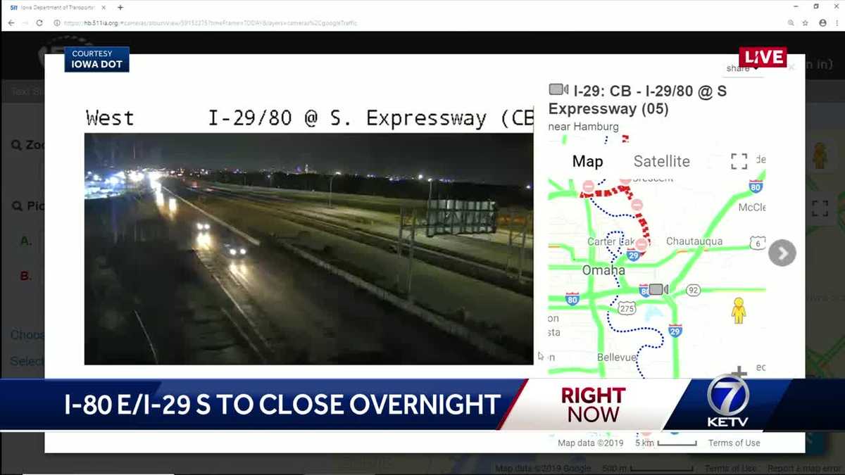 Stretch of interstates 80, 29 to close overnight