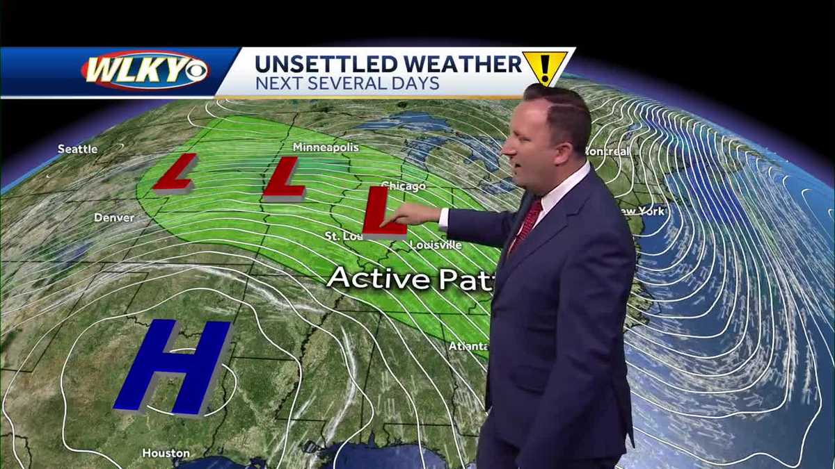Active pattern ahead with scattered storm chances