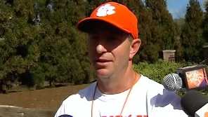 Dabo Swinney talks tombstones and spring football