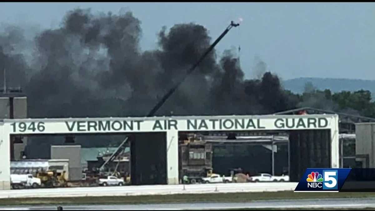 Fire erupts at Vermont Air National Guard base hangar