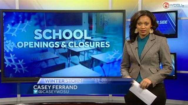 Thursday school openings, closures update