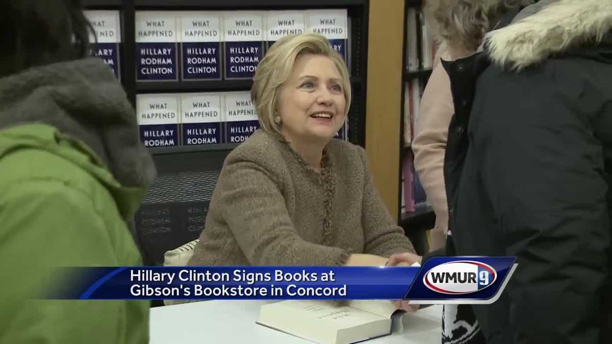 Hillary Clinton signs books at Gibson's Bookstore in Concord