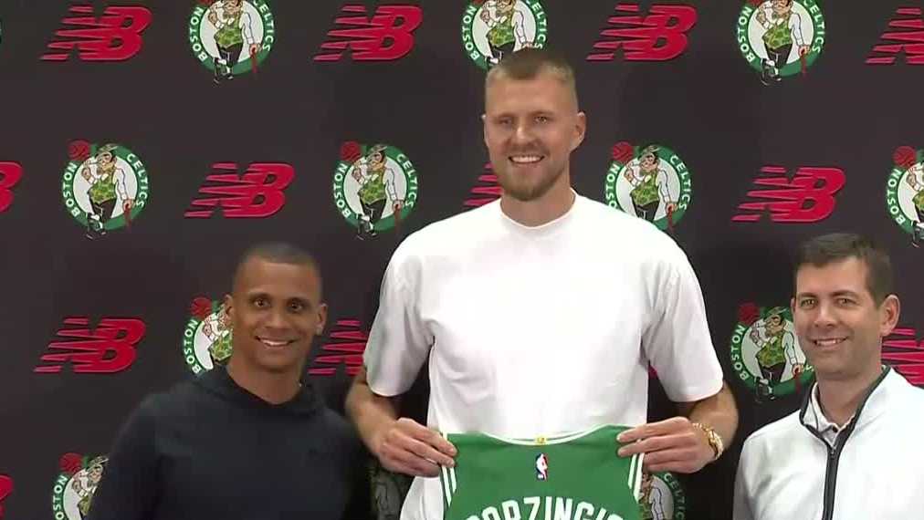 Boston Celtics introduce Kristaps Porzingis