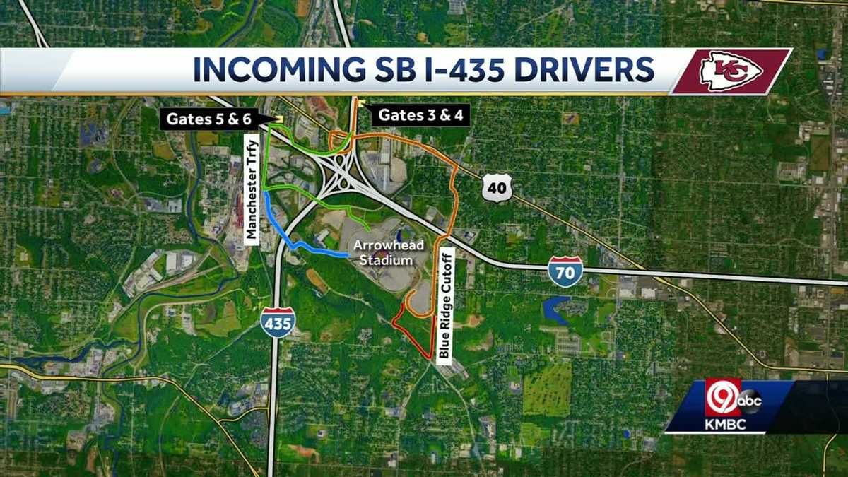 Construction will impact routes to Arrowhead Stadium Sunday