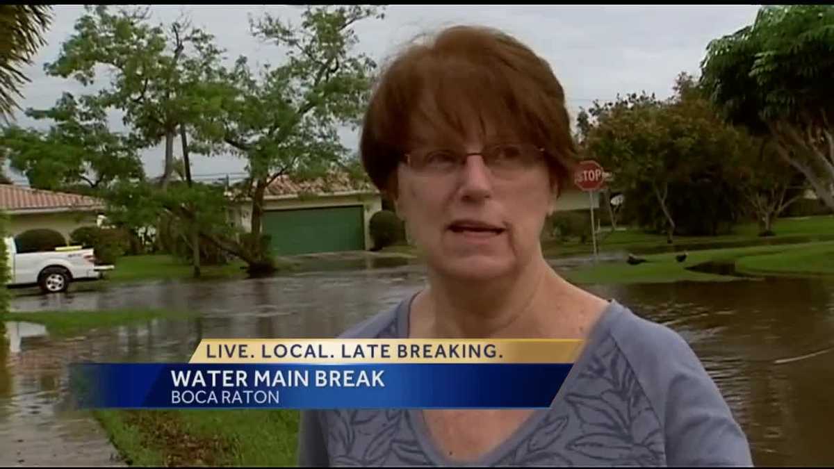 Water main break floods streets in Boca Raton