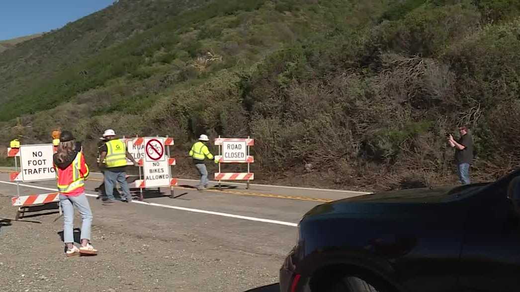 See the moment Highway 1 reopens through Big Sur as closure signs come down