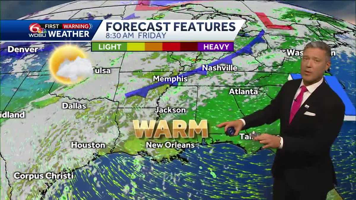 New Orleans fog forecast high temps low temps rain chances