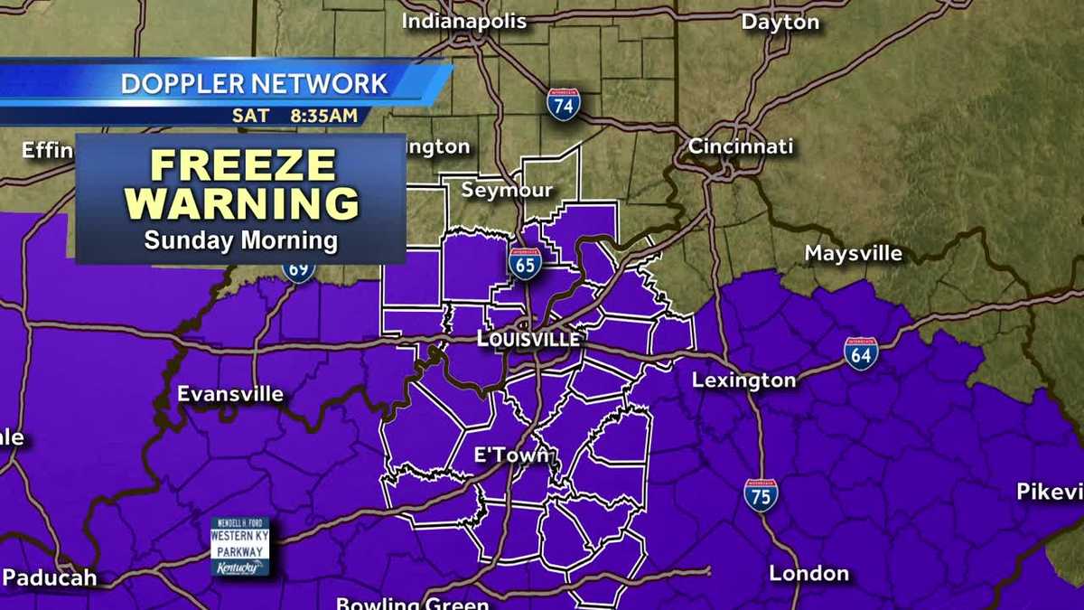 Freeze Warning For Sunday AM