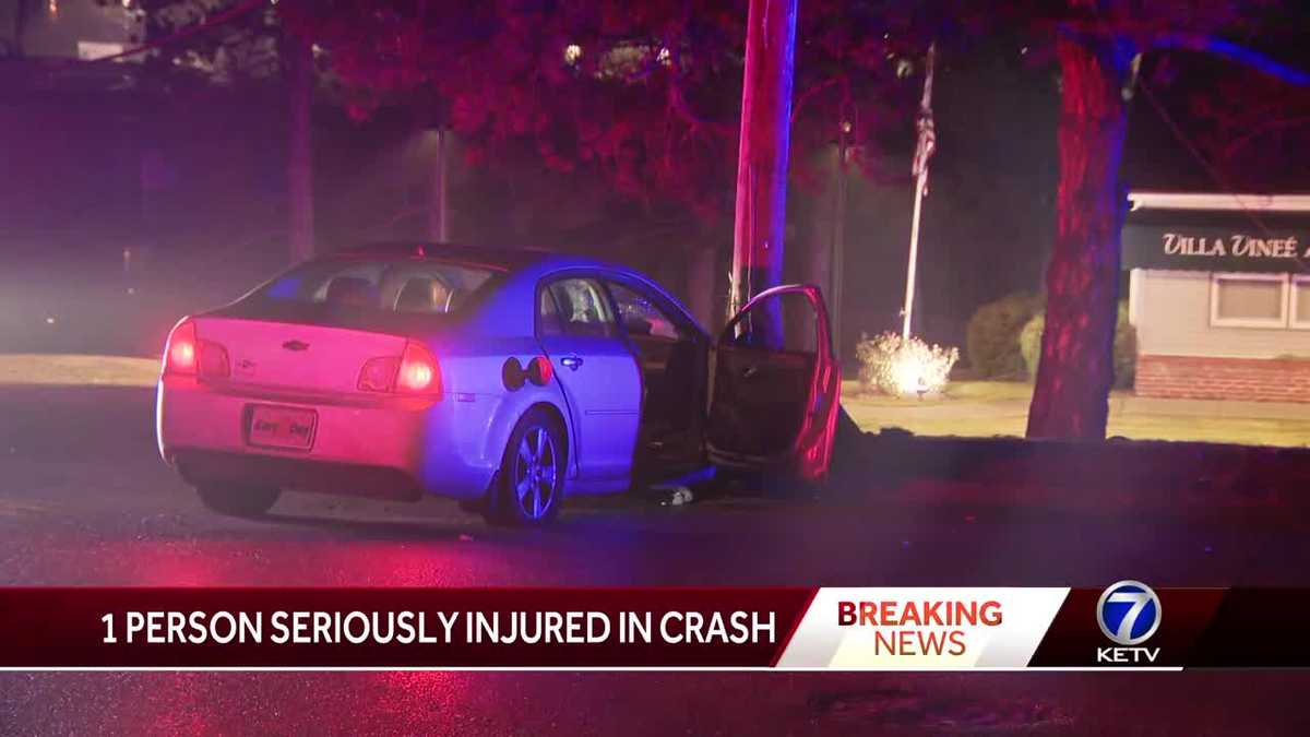 One person is in the hospital after car crashes into power line ...