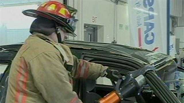 First responders practice on electric cars