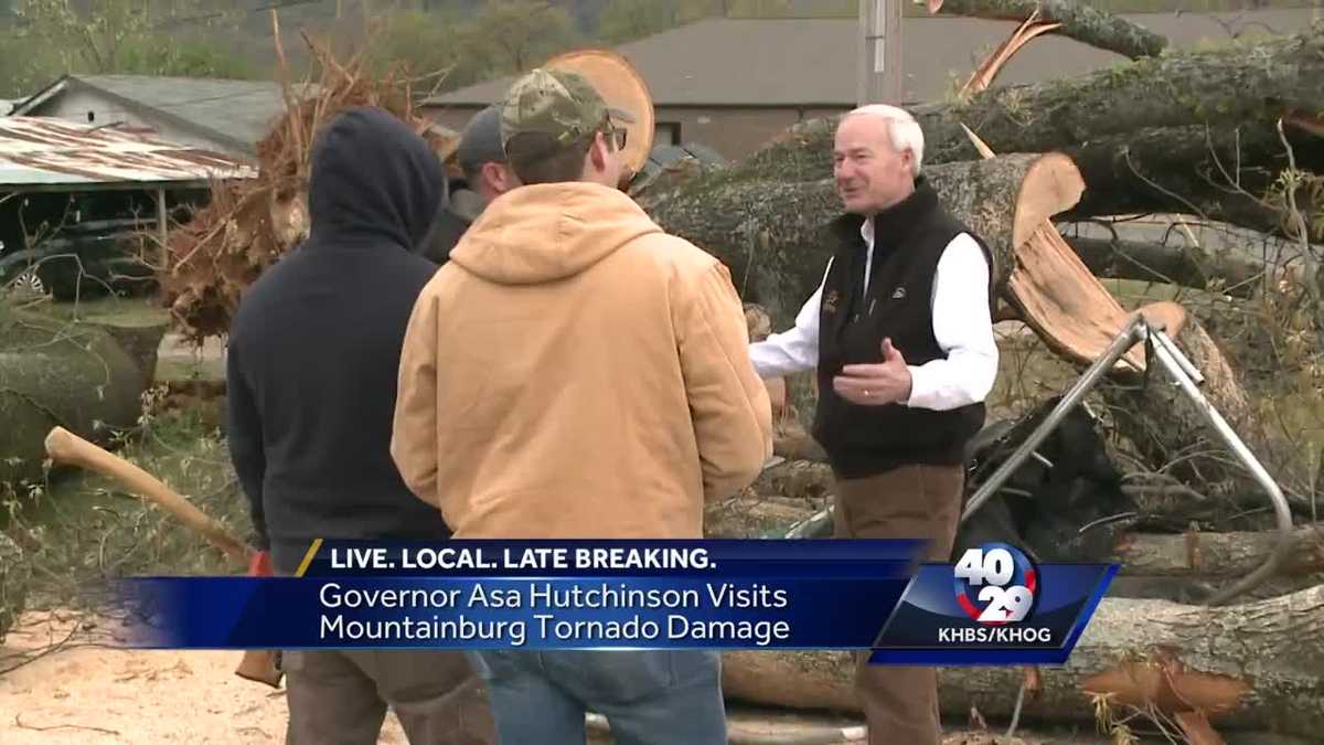 Governor Hutchinson surveys tornado damage Governor Hutchinson surveys tornado damage