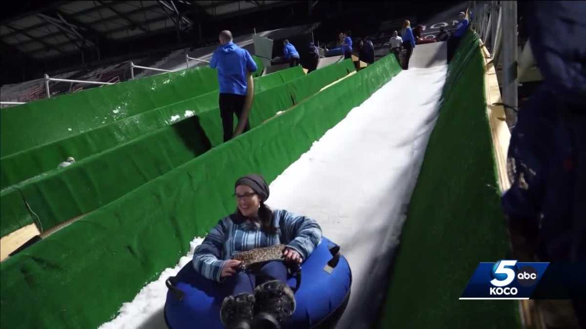Oklahoma City ballpark welcomes back snow tubing