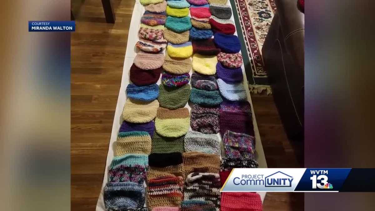 Local woman makes hats for the homeless