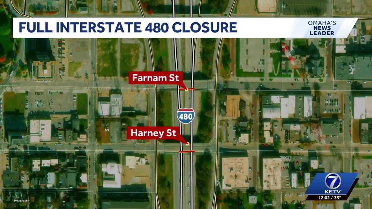 I-480 closes this weekend for Farnam Bridge reconstruction