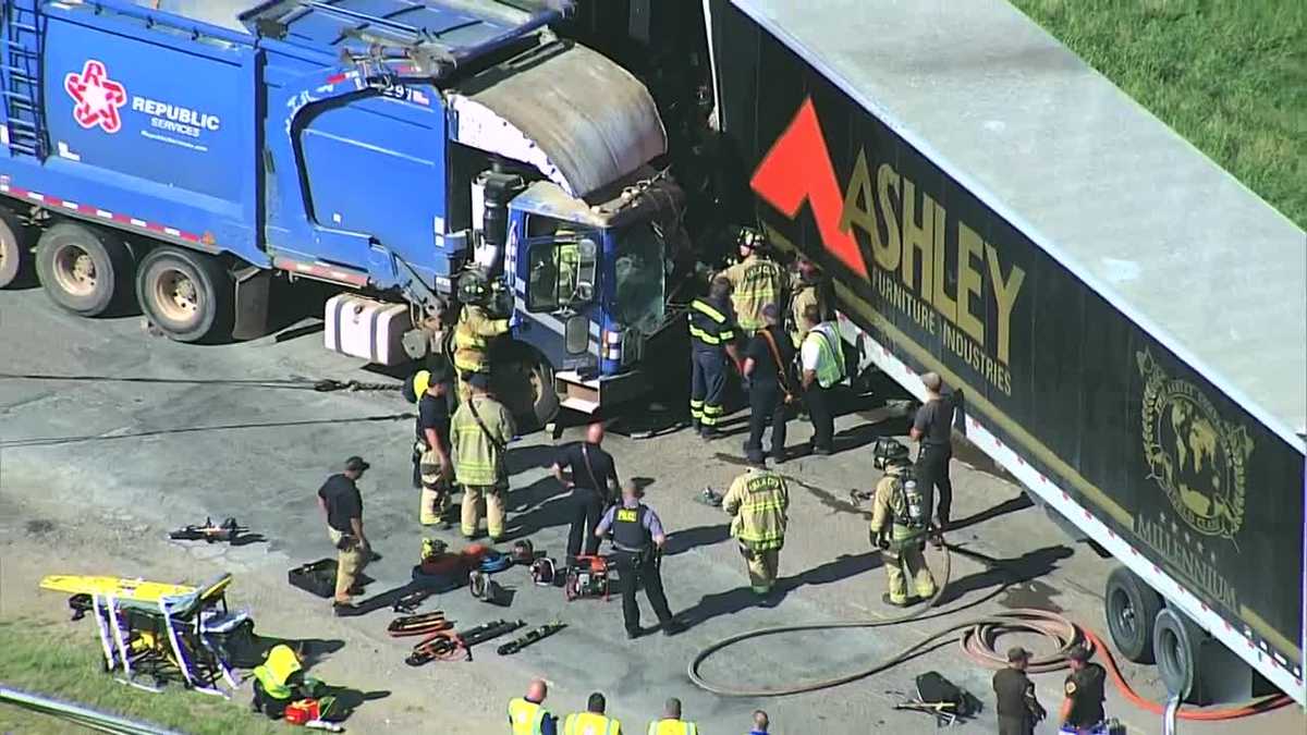 Semi-trailer involved in crash with trash truck in southeast OKC